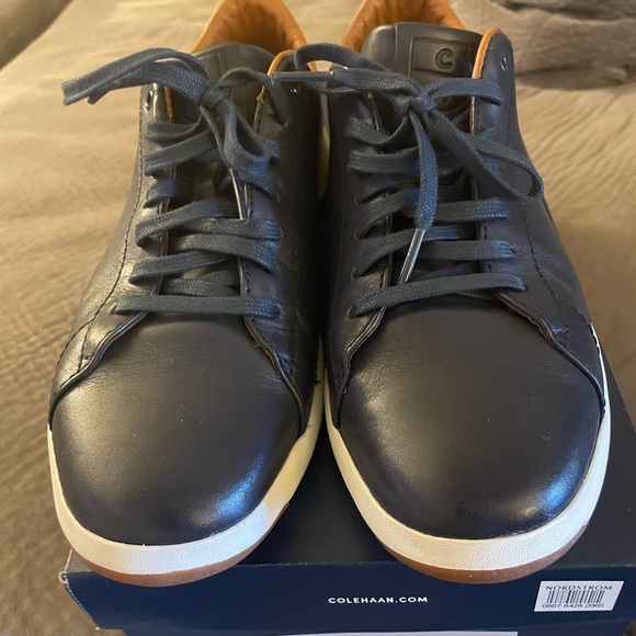 Cole Haan | Shoes | Cole Haan Mens Dark Blue Leather Sneakers | Poshmark